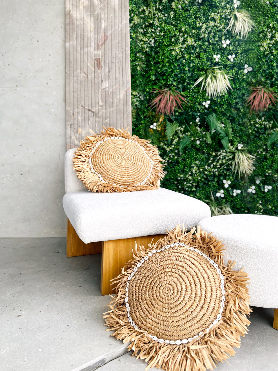Raffia Fringe Round Cushion Cover – AA Living