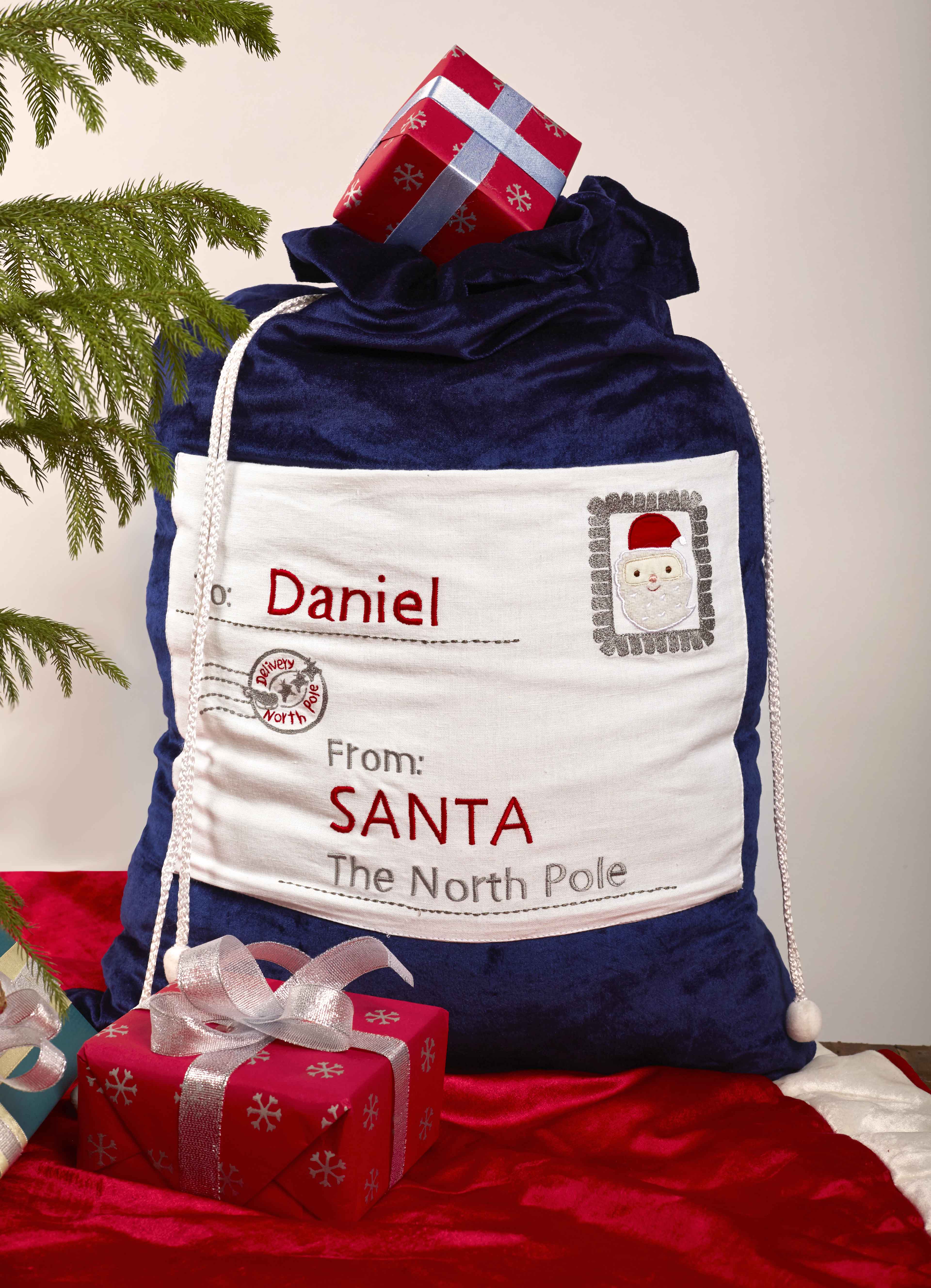 Personalized Navy Velvet Luxe Santa Sack – AA Living